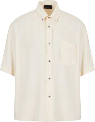 Emporio Armani EA7 - Hemd f&uuml;r Herren, leger, kurz&auml;rmlig (Cremefarbe)