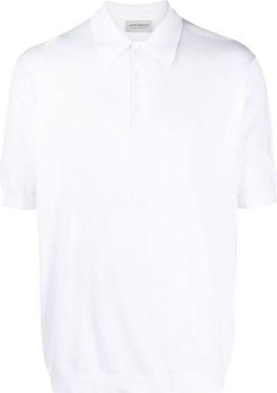 John Smedley Homme, Tops, Blanc, Taille: 2XL Polo &agrave; Bords C&ocirc;tes