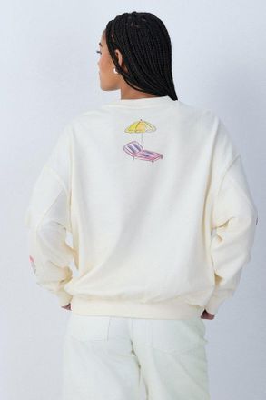 Next Sweatshirt Sweatshirt mit Perlenbesatz, Summer Motel (1-tlg)