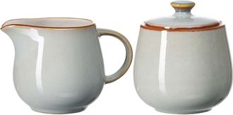 Ritzenhoff & Breker Portofino Milch- und Zucker-Set, Milchk&auml;nnchen (320 ml) und Zuckerdose (350 ml) f&uuml;r 6 Personen, Skandinavisches Design mit Reaktivglasur, Steinzeug, B