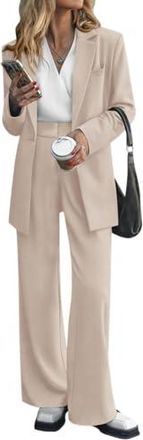 ORANDESIGNE Tailleur 2 Pi&egrave;ces Femme Ensemble Blazer et Pantalon Costume Formel Business Tenue de Travail Bureau Elegant Slim Fit Chic et Moderne Vetement Office O