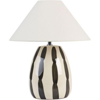 Beliani Beliani - Lampe de Table avec Abat-Jour Forme C&ocirc;ne en C&eacute;ramique Beige et Noir Luchetti