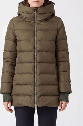 Herno Doudoune courte A-Shape en nylon d&eacute;perlant avec capuche
