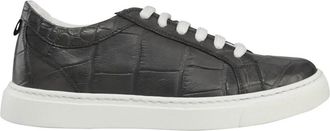 Kiton Femme, Chaussures, Gris, Taille: 38 EU Crocodile Leather Baskets