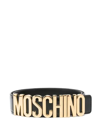 Moschino ceinture à plaque logo - Noir