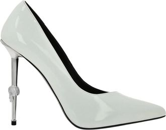 Philipp Plein Femme, Chaussures, Blanc, Taille: 38 EU Escarpins D&eacute;collet&eacute; en Cuir Verni