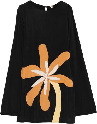 Cala de la Cruz Maisha Minikleid mit langen &Auml;rmeln - Schwarz