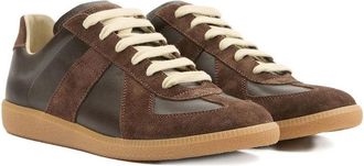 Maison Margiela Panelled Calf Leather and Suede Sneakers - Brown