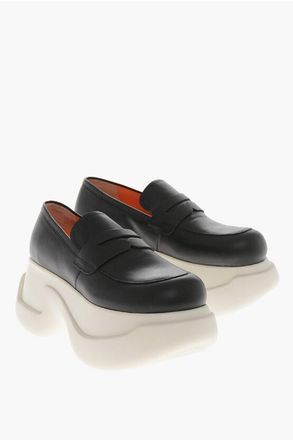 Marni Leder-Penny-Loafer mit 8 cm Plateausohle Gr&ouml;&szlig;e 38