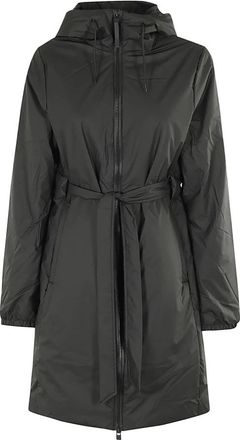 Rains Lange Isolierte Curve Jacke - - Coats - Damen - Schwarzk - M
