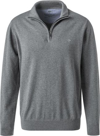 Fynch-Hatton Fynch-Hatton Herren Troyer grau Baumwolle unifarben