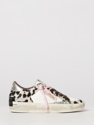 Crime London Baskets basses Skate en cuir avec empi&egrave;cements en poulain &agrave; imprim&eacute; animalier