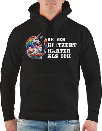 Spass Kostet Herren Kapuzenpullover Keiner glitzert h&auml;rter als ich Hoodie Regenbogen Einhorn Gr&ouml;&szlig;e S - 5XL