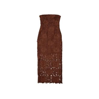 Rotate Draped Chiffon Maxikleid - - Dresses - Damen - Braun - S