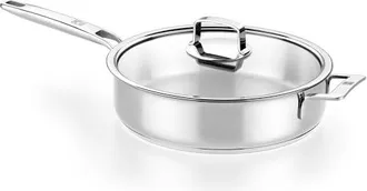 Bra Signature | Cuisini&egrave;re avec Couvercle, 28 cm, sans antiadh&eacute;sif, acier inoxydable 18/10, Full Induction, pour toutes sources de chaleur, y compris Indu