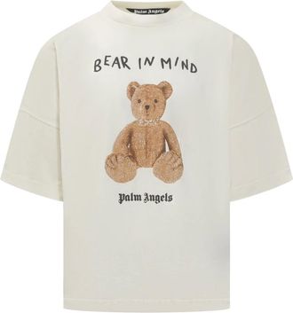 Palm Angels Homme, Tops, Blanc, Taille: XS Bear In Mind Over T-shirt