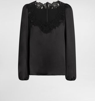 Dolce & Gabbana Stretch Satin Blouse - Frau Blusen Und Tops Schwarz Seide 36