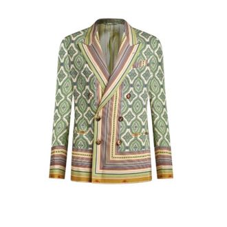 Etro Gestreifter- doppelreihiger Blazer mit Medaillons - - Jackets - Herren - Gr&uuml;n - M