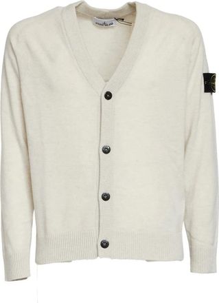 Stone Island Homme, Pulls, Beige, Taille: XL Pull en laine ivoire Aw25
