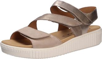 Gabor Femme, Chaussures, Beige, Taille: 43 EU Sandales Compens&eacute;es en Cuir pour Femmes