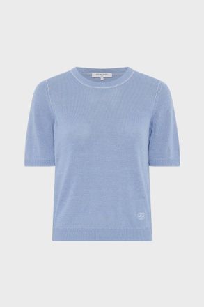 Gerard Darel Pull &agrave; col rond en lin m&eacute;lang&eacute; - LOUMIA - Bleu ciel