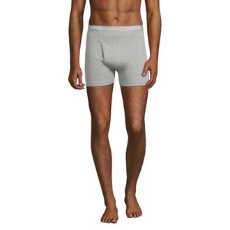 Lands End Baumwoll-Boxershorts (3er-Set), Herren, Gr&ouml;&szlig;e:48-50 regular, Grau, Baumwolle, by Lands End