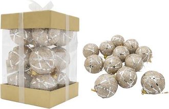 Shatchi 12 x Christbaumkugeln zum Aufh&auml;ngen, weicher Schaumstoff, glitzernd, bruchsicher, Anh&auml;nger-Ornamente, Weihnachtsbaum-Tischdekoration, Schaum Silber, 4