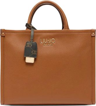 Liu Jo sac à main médium à plaque logo - Marron