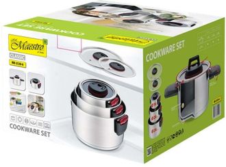 Maestro Maestro MR-3530-6 Topfset mit klappbaren Griffen, 6-teiliges Kochgeschirr