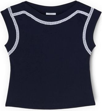 Motivi Kimono-T-Shirt mit Stickereien - - Tops - Damen - Blau - XS