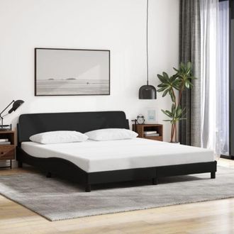 vidaXL Cadre de lit sans matelas noir 180x200 cm tissu Vidaxl