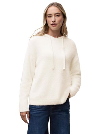 Street One Damen 3015548 Kuscheliger Kapuzenpullover, Soft beige, 42