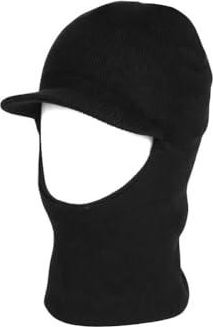 Nyls Cr&eacute;ation Cagoule Visiere en Laine Noire Confort et Chaude Ryder - Taille Unique - Noir