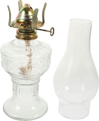 SOLUSTRE Retro Glas Kerosinlampe Traditionelle Öllaterne für Hochzeit Wohnraumdekoration Vintage Stil Edle Tischlampe