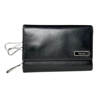 Prada unisex, Pre-owned, Noir, Taille: ONE Size Porte-clés Vintage en cuir Pre-owned