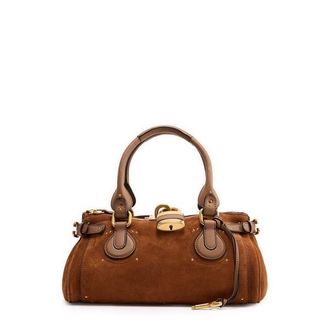Chlo&eacute; Sac &eacute;paule Paddington en cuir de veau daim