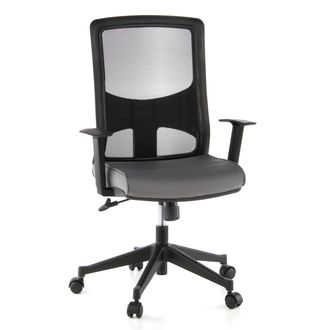 hjh OFFICE 653140 B&uuml;rostuhl LAVITA Stoff/Netz Schwarz/Grau Drehstuhl ergonomische R&uuml;ckenlehne, Armlehnen verstellbar