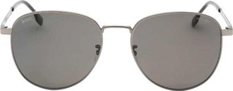 HUGO BOSS Polarisiert-Sonnenbrille f&uuml;r Herren, Matt (Dunkles Ruthenium/Grau)