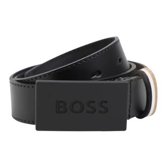 HUGO BOSS unisex, Accessoires, Noir, Taille: 80 CM Cintura in pelle placca