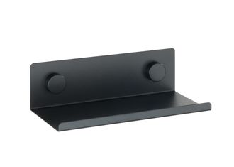 WENKO K&uuml;chenregal Jet S, Wandregal aus Metall 25 x 7,5 x 12 cm, zum Bohren, alternativ Befestigung mit Static-Loc Plus Adaptern (inkl.) ohne Bohren, Schwarz