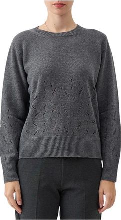 Le Tricot Perugia Femme, Pulls, Gris, Taille: 38 FR Girocollo Traforato