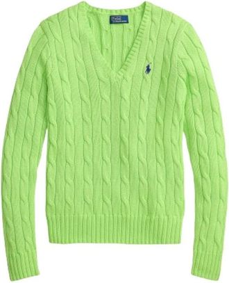 Polo Ralph Lauren Femme, Pulls, Vert, Taille: 44 FR Kimberly V-neck Knit
