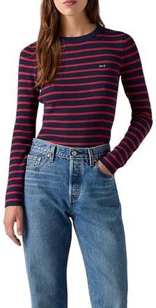 Levi's Rib Crew Sweater Pull-Over, Parisienne Stripe NA, M Femme