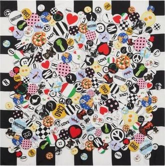 Moschino Femme, Accessoires, Multicolore, Taille: ONE Size Foulard en soie imprim&eacute;e