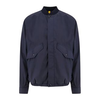 Moncler Homme, Vestes, Bleu, Taille: L Bleu Veste à Fermeture Éclair Cachée Doublée en Maille