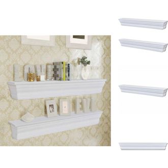 vidaXL Wandregale Aaliyah 2 Stk. Wei&szlig; - Wandregale - Regal - Holzregal - Badezimmerregal - Wohnraumdeko