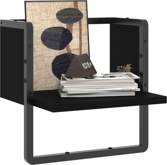 Generic Schweberegal Regal mit Stange, Wandregal, H&auml;ngeregal mit viel Stauraum, Wandboard, B&uuml;cherregal f&uuml;r Wohnzimmer/Badezimmer(Grau Sonoma 30x25x30 cm) (30 