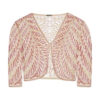 Bode Rita Verzierter Netz-Cardigan - - Knitwear - Damen - Beige - M