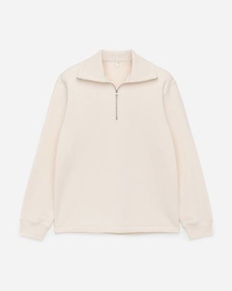Arket Sweatshirt Mit Halbem Rei&szlig;verschluss -Wei&szlig;