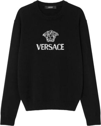 Versace Homme, Pulls, Noir, Taille: M Pull en cachemire